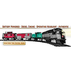 Lionel New York Central Ready-to-Play Set, Battery Powered Model Train Set with Remote