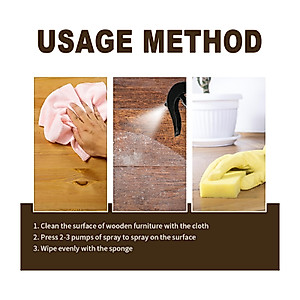 UYUAN Beeswax Spray Furniture Polish Spray, Natural Micro-Molecularized Beeswax Spray Cleaner with Sponge & Towel for Wood Furniture, Restores Shine and Protects Surfaces