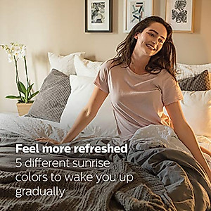 Philips SmartSleep Sleep and Wake-Up Light, Simulated Sunrise and Sunset, Multiple Lights and Sounds, RelaxBreathe to Sleep, HF3650/60