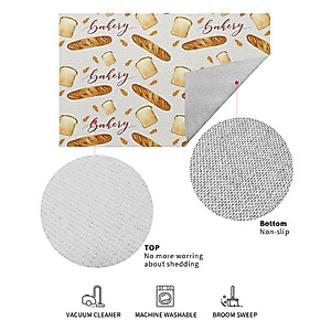Indoor Outdoor Mats, Dessert Baking Bread and Baguette Tile Pattern Door Mat, Non-Slip Absorbent Resist Dirt Entrance Mat Washable Welcome Mats for Entryway, Low-Profile Floor Mats