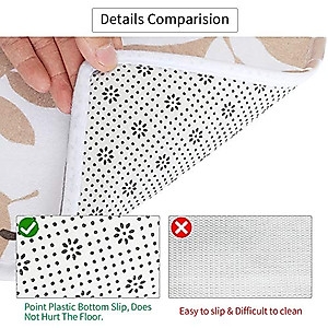 ESSORT Bathroom Rugs Set of 3 Ultra Soft Bath Mat Set Non Slip and Absorbent Shower Rugs for Bathroom, 3 Piece Mat, Perfect Plush Carpet for Tub, Shower, Bath Room, Machine Washable (Leaves)