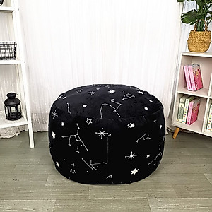 DODO NICI Bean Bag Chair Cover -(NO Beans) for Kids Teens, Zipper Opening, Soft Velvet, X-Large (34" Black)