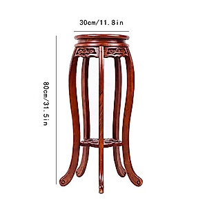 Bonsai Pedestal Wooden Flowerpot Display Stand Solid Wood Bonsai Potted Buddha Statue Odd Stone Base Display Stand Living Room Home Office Antique Flower Shelf Bonsai Base (Size : 1)