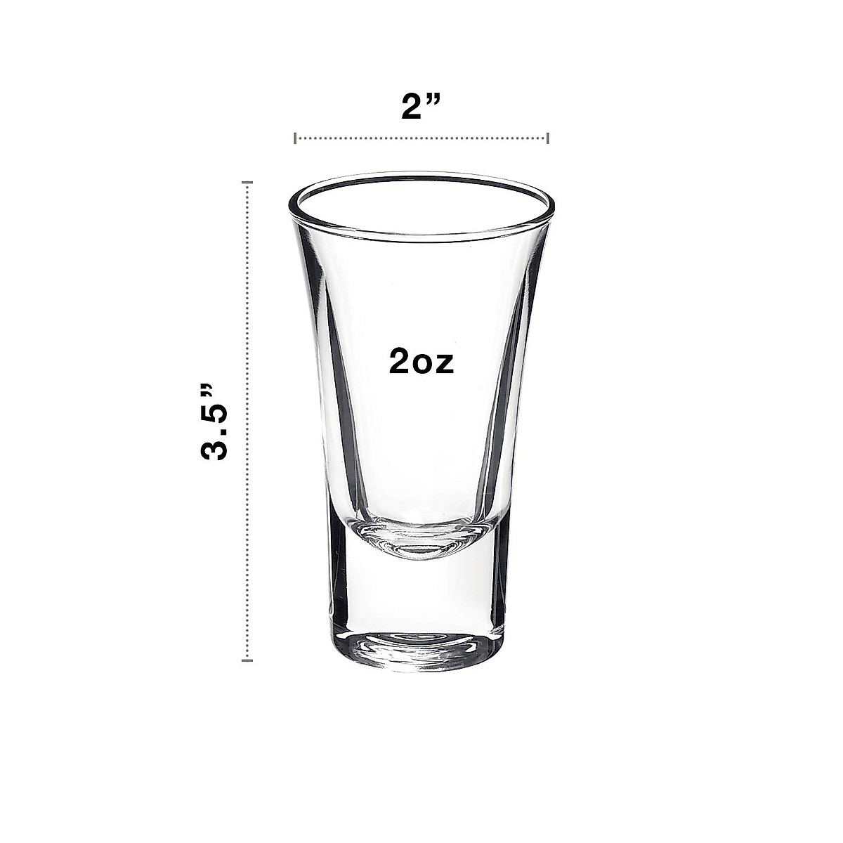 Bormioli Rocco Dublino Collection Shot Glasses - Set of 6 Clear Shot Tumblers With Heavy Base – 2-Ounce Shooter Glass For Spirits & Liquors – Classic European Design Drinkware For Bar, Pub & Home Use