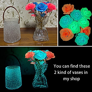 NBHUZEHUA Luminous Glass Vases & Faux Flower Bud Vase Centerpieces Wedding Reception Decorations Birthday Gifts Women