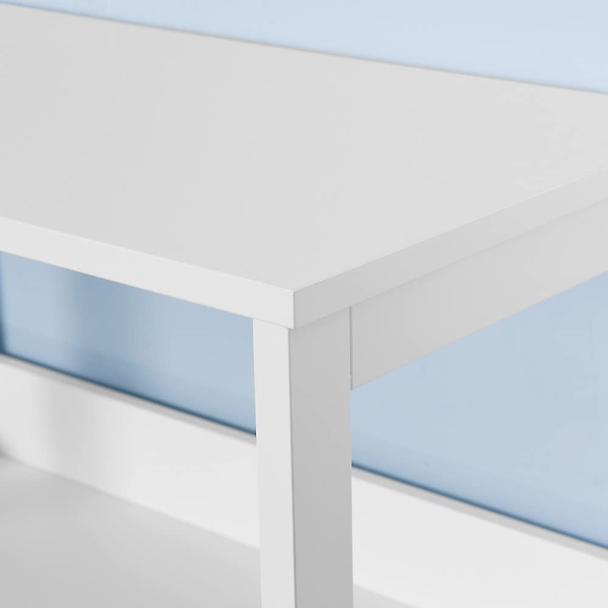 Huedimboene Large Bathroom Floor Cabinet, Freestanding Multipurpose Storage Cabinet with 2 Open Shelves and Storag Cupboard for Bathroom Kitchen Living Room Entryway, 23.6 x 12.8 x 48.0 inches, White