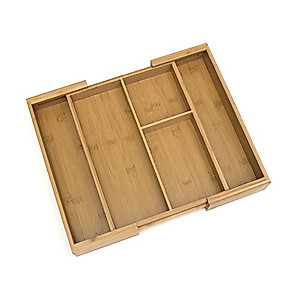 Lipper International 8893 Bamboo Wood Expandable to 17" Gadget Tray and Drawer Organizer