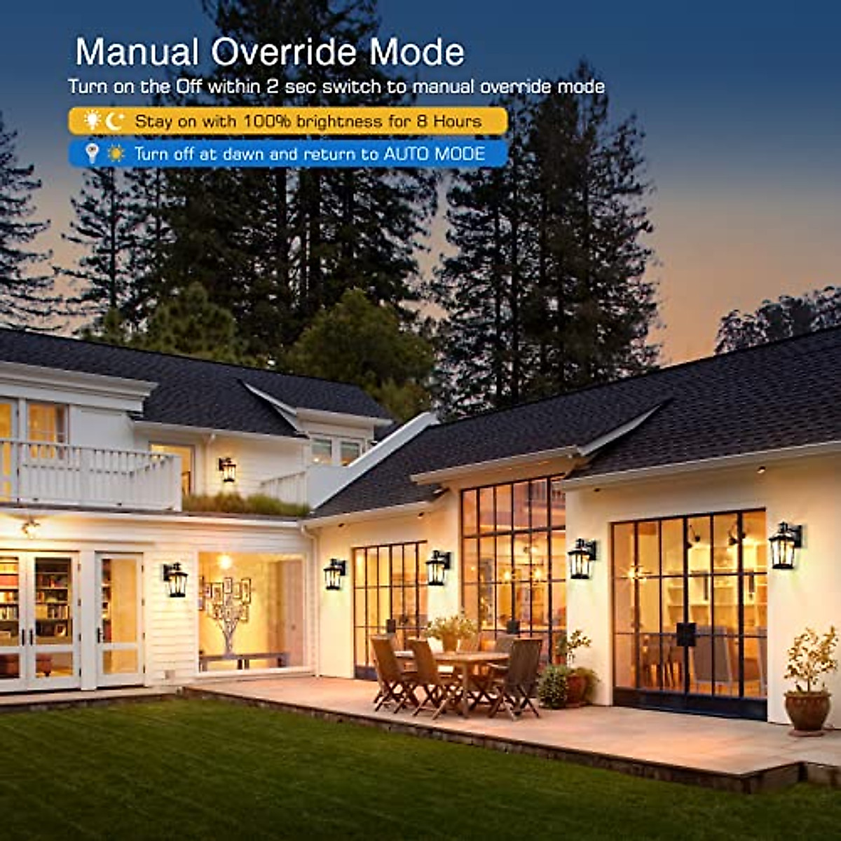 VIANIS Motion Sensor Exterior Light Fixture, 2 Pack Dusk to Dawn Outdoor Light Wall Mount, Anti-Rust Aluminum Outside House Lights,Farmhouse Coach Lantern for Porch, Entryway, Garage, Front Door