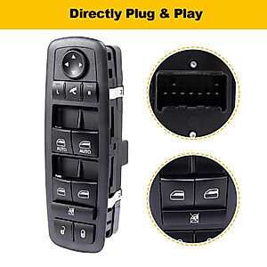 OCPTY Power Window Switch Driver Side Power Window Master Control Switch Fits 2012-2015 for Chrysler Town Country 2012-2015 for Dodge Grand Caravan 2013-2015 for Ram 1500 2500 Replace 68110867AB