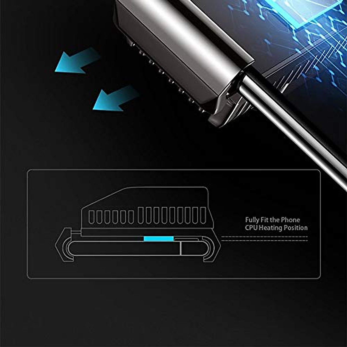 DIAOD Portable Mobile Phone Cooler Game Cooling Gaming Heat Sink Audio Aux Radiator (Color : Black)