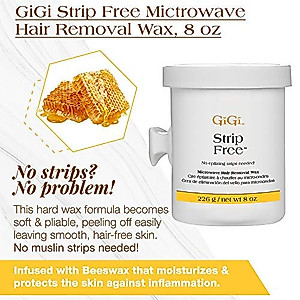 GiGi Strip Free Microwave Formula Hair Removal Wax, 8 oz