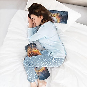 xigua Baseball Neck Roll Pillow for Neck Relief with Removable Washable Cover - Memory Foam Round Cylinder Bolster, Ergonomically Designed for Head, Neck, Back, and Legs