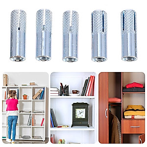 100 Pcs Screw Expansion Sleeve Bolt Concrete Anchor Drop in Assisted Pegs Wall Expansion Anchors Carbon Steel Anchor Drop-in Anchor