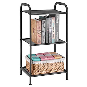 MAX Houser Storage Rack with Shelf,Industrial Style Extendable Plant Stand, Standing Shelf Units for Kitchen, Bathroom, Office,Living Room, Balcony, Kitchen (Charcoal Gray, 3 Tier)