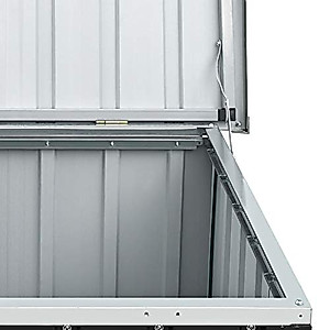 Tidyard Garden Storage Box Galvanized Steel Storage Container Deck Box Garden Tool Organization Anthracite for Patio, Lawn, Poolside, Backyard, Outdoor Furniture 50.8 x 26.4 x 25.6 Inches (W x D x H)