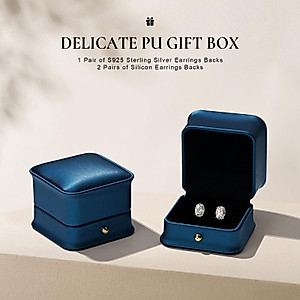 SMILEST Oval Cut Moissanite Stud Earrings for Women, 4 Carat D Color VVS1 Clarity Lab Created Diamond Moissanite Earrings 18K Rose Gold Plated 925 Sterling Silver 4-Prong Moissanite Earrings Studs