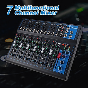 4/7 Channel Professional Powered Mixer Power Mixing Live Studio Audio Sound DJ-Mixer Mixing Console with USB slot (7 Channel)