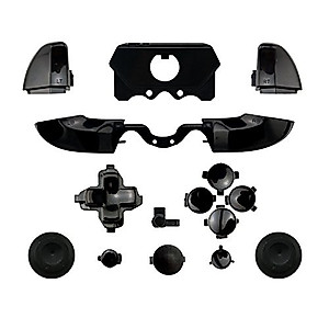Matte ABXY Dpad Triggers Full Buttons Set Mod Kits for XBox One Elite Controller (Black)
