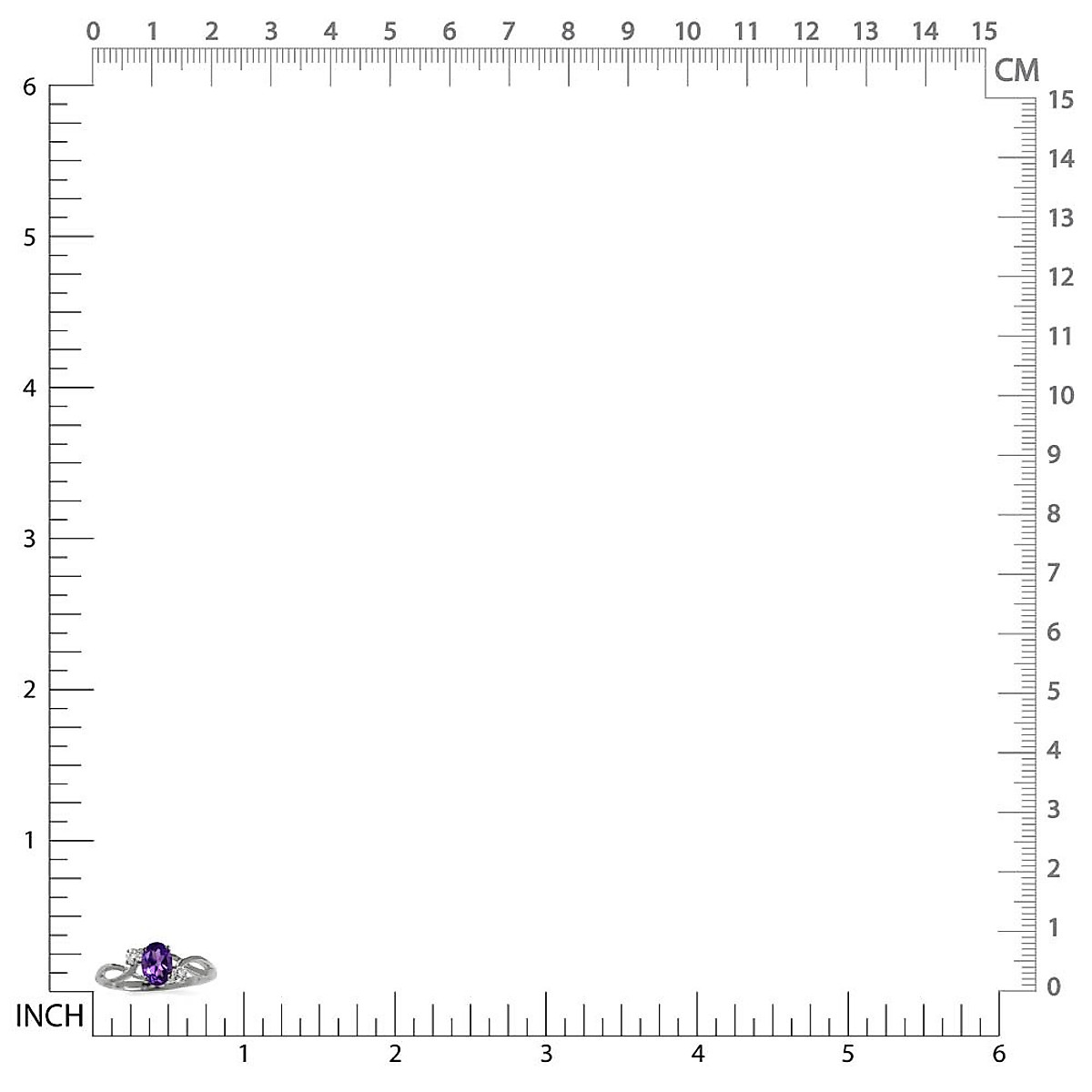 Silvershake Genuine African Amethyst and White Topaz 925 Sterling Silver Engagement Ring Size 8