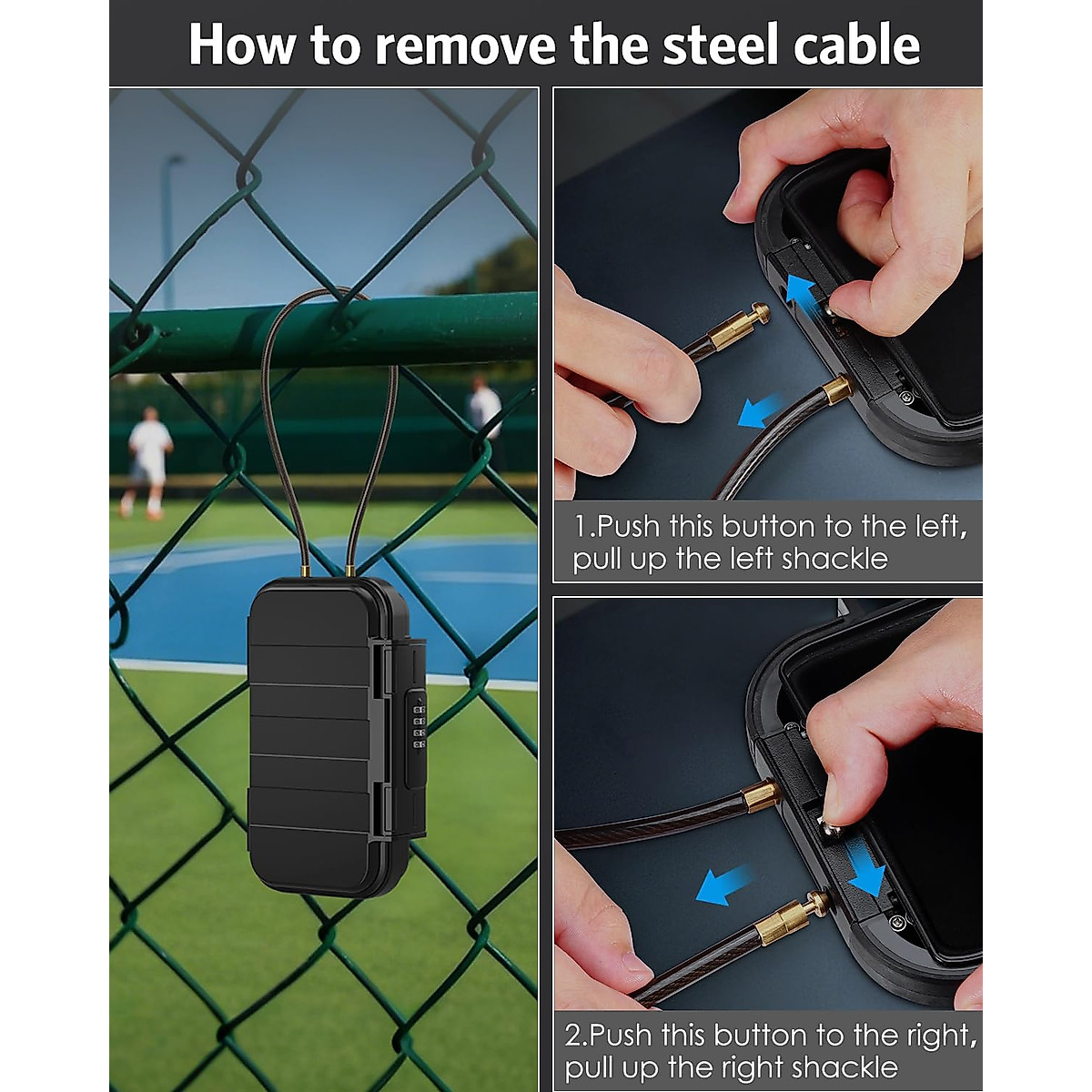 AMIR Portable Safe Box, Combination Security Case LockBox with Code, Waterproof Anti-Theft Mini Travel Safe Box with Removable Chain, Portable Lock Box for Home,Office