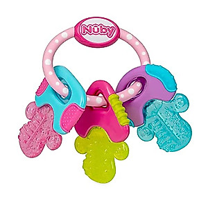 Nuby IcyBite Popsicle, Donut and Ice Cream Teether and Ice Gel Teether Keys - 3+ Months