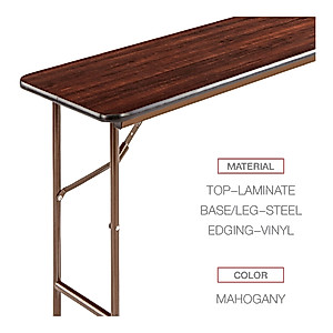 Alera FT726018MY 59.88 in. W x 17.75 in. D x 29.13 in. H Rectangular Wood Folding Table - Mahogany