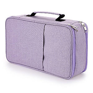 BTSKY Colored Pencil Case 360 Slots Pen Pencil Bag Organizer High Capacity Pens Holder with Double Zippers Multilayer Holder for Crayola Colored Pencils Watercolor Pens & Gel Pens Purple