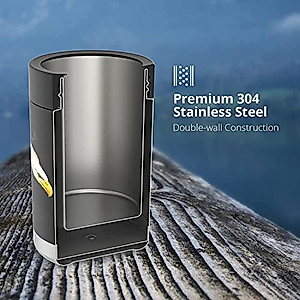 Extremus Temps Can Cooler, 12oz Stainless Steel Double Wall Vacuum Insulated Can Cooler – Iconic Laser Printed Designs - Stainless Steel Can Coozies Fits Standard Size Cans - Replaces Coozies for Cans