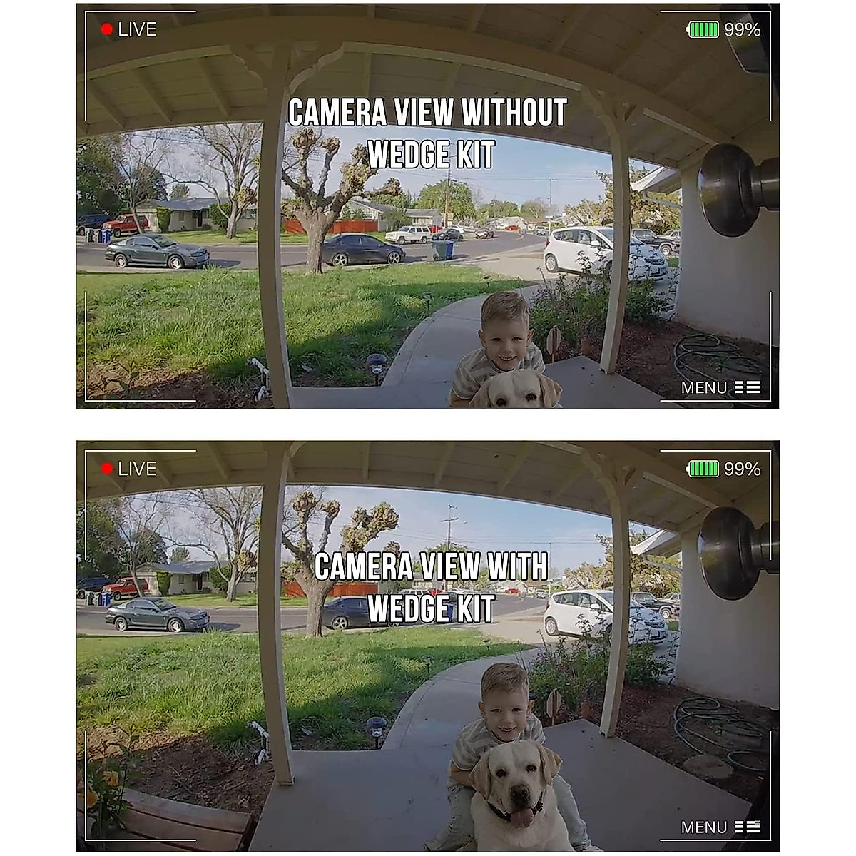 Wasserstein 0° to 10° Vertical Adjustable Angle Mount and Wall Plate Compatible with Video Doorbell Wired