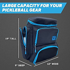Pickleball Backpack for Men and Women - Fits 2 to 4 Paddles - Shoe Compartment, Fence Hook, Storage Pockets for 2 Water Bottles, Pickleballs, Clothing, Racquet/Paddle Storage - Pickleball Bag