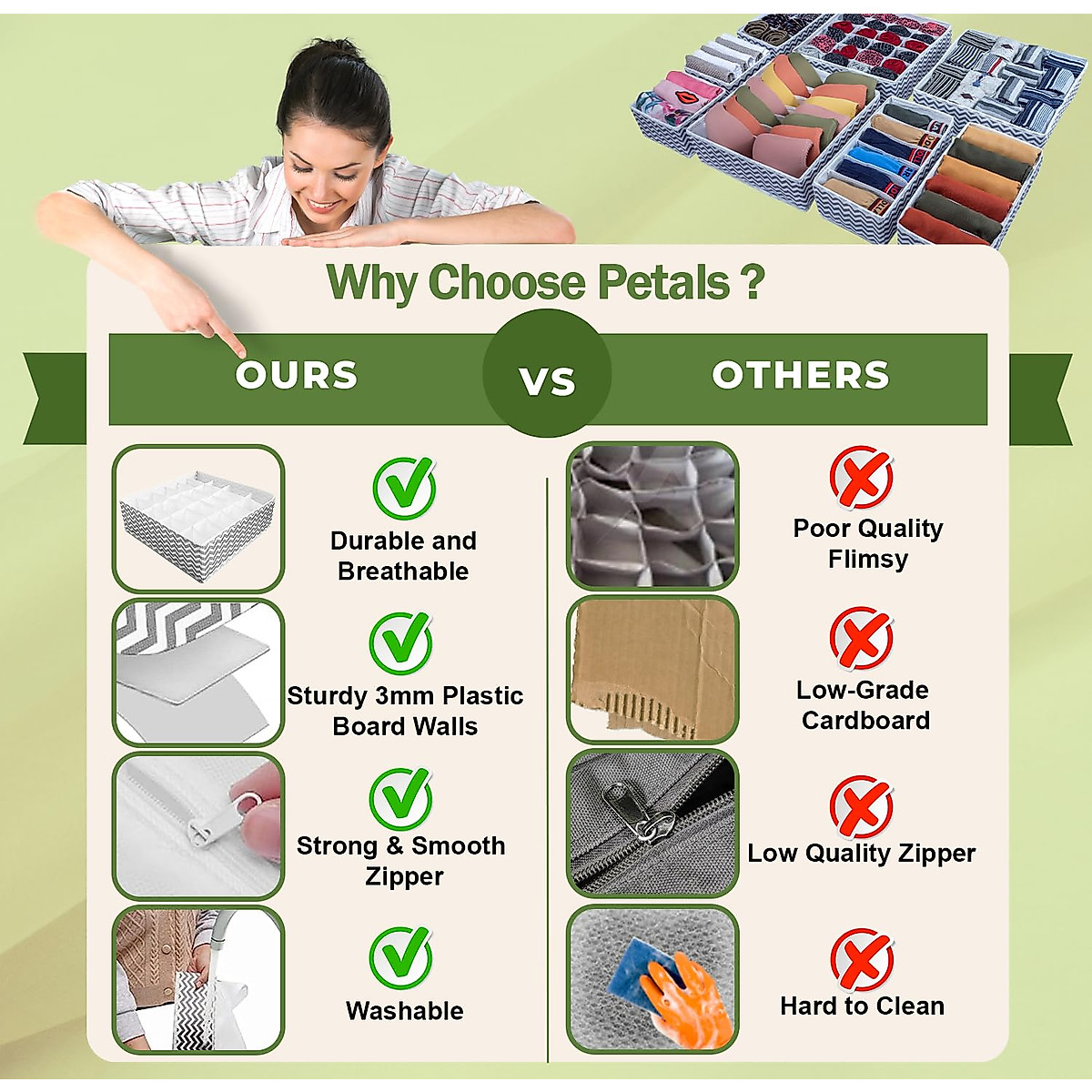 Drawer Organizer (Gray and white)