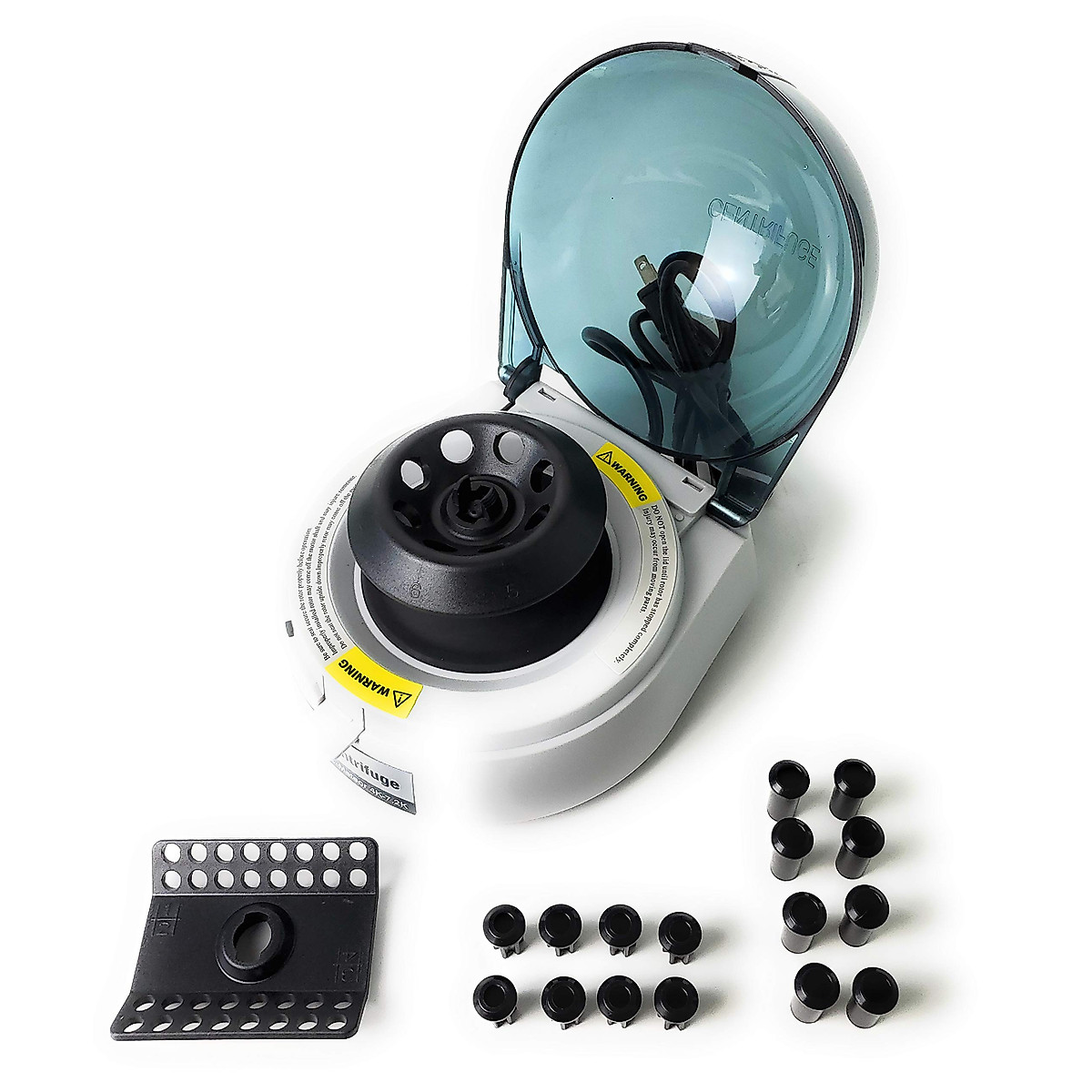 Mini Desk-top Centrifuge, Two Speed at 4000 rpm and 7200 rpm, Two Rotors for for 8 x 2.0/1.5 ml and 2 x 8-strip PCR Tubes, Two Sets of Adapters for 0.2 ml and 0.5 ml Tubes, 110V