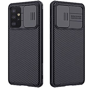 Mangix Galaxy A52 Case with Camera Cover,Galaxy A52 Slim Fit Thin Polycarbonate Protective Shockproof Cover with Slide Camera Cover, Upgraded Case for Samsung Galaxy A52 5G/4G (Black)