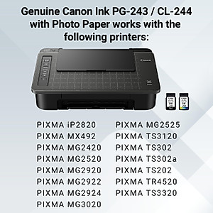 Canon PG-243/ CL-244 Ink Multi pack, Compatible to TR4520, MX492, MG2520, MG2922, TS302 and TS202 Printers