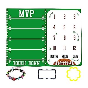 LYLYCTY Baby Monthly Milestone Blanket Football Sports Months Blanket for Toddler Photography Background Prop 60"x40" BTLSLY49