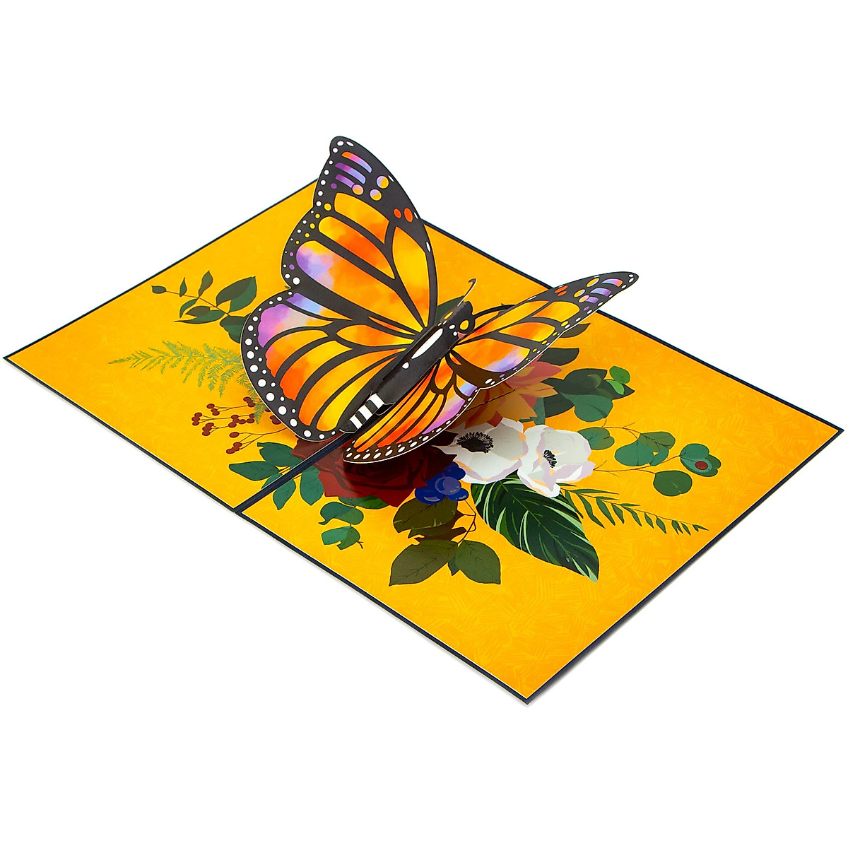 Ribbli Monarch Butterfly Pop Up Card for All Occasion Birthday Card Mothers Day Card for Women Mom Wife Daughter Grandma, 7.6"x5.7" with Envelope