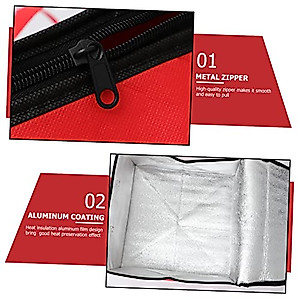 Garneck Insulation Bags Camping Insulated Bag Bento Bag Hot Case for Food Pizza Warmer Bags Camping Heater Cartoon Backpack Hand Bags Fresh Preservation Lunch Bag Non-woven Fabric Red