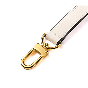 GOXTECH Vachetta Leather Adjustable Crossbody Strap for ， women's crossbody handbags （White）