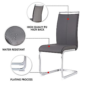 JUFU 67" Glass Dining Room Table Set for 6,Big Modern Rectangular Tempered Glass Dining Table Top Thick 0.39",7 Piece Dining Table with 6 Pcs Leather Dining Chairs