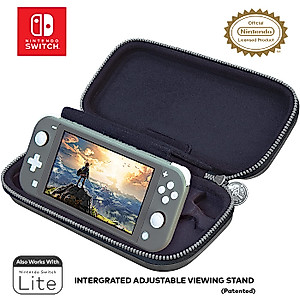 Game Traveler Zelda Nintendo Switch OLED Case - Fits Switch OLED, Original Switch & Switch Lite, Adjustable Viewing Stand & Bonus Game Cases, Deluxe Carry Handle, Licensed Nintendo Switch game case