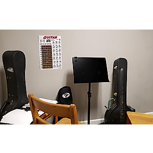 A New Song Music Laminated Guitar Chord & Fretboard Note Chart Instructional Easy Poster for Beginners Chords & Notes 11"x17"