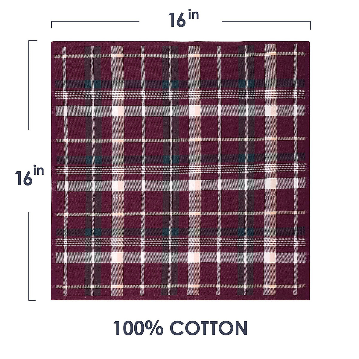 Selected Hanky 100% Cotton Men's Handkerchief 6 Piece Gift Set