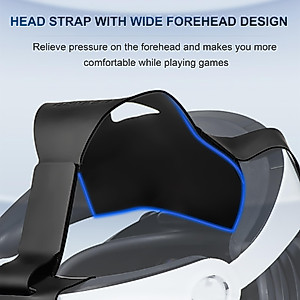 Adjustable Head Strap for PlayStation VR2, Double-Sided PU Soft PS VR2 Strap, Enhanced Comfort for VR2 Headset, Lightweight Reduce Head Pressure Accessories for PS5 VR2