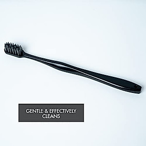 Sol Modern Gentle Manual Toothbrush, Ventilated Travel Case, Soft Bristles, Modern Sleek Design, 3 Count (Black)