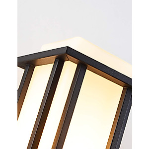 EERU Wall Sconce, Weather & Rust Resistant Black Finish with Frosted Glass, 12.2x5.9 inches, for Exterior House Front Porch Garage Driveway