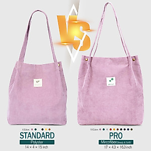 Cloele Corduroy Tote Bag for Women Shoulder Bag with Inner Pocket For Work Beach Lunch Travel And Shopping Grocery (Black)