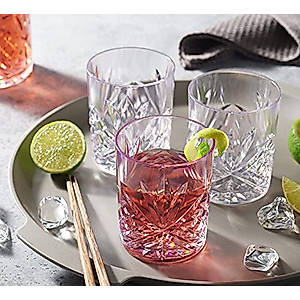 Godinger Old Fashioned Whiskey Glasses, Shatterproof and Reusable Acrylic - Dublin Collection, Set of 4