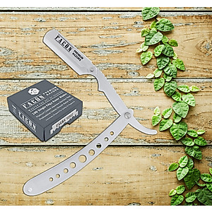100 BLADES + Facón Classic Professional Straight Edge Barber Razor - Salon Quality Cut Throat Shavette