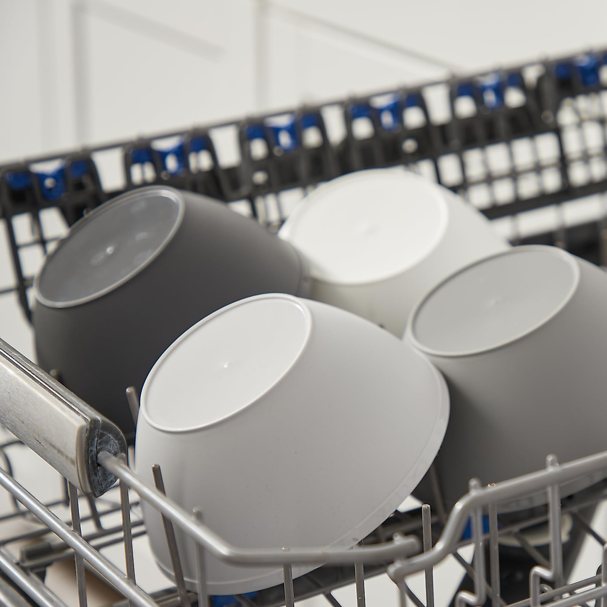 US Acrylic Fresco 28 oz. Plastic Stackable Snack Bowls for Cereal and Ice Cream in Grey Stone | Set of 8 | 6-inch Reusable, BPA-Free, Made in the USA, Dishwasher Safe Dinnerware