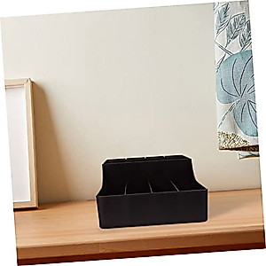 Yardwe Classification Storage Box Desk Valet Tray compaertment Condiment Accessory Tray Sugar Bag Container Acrylic Tea Bag Holder Condiment Organizer Jewelry Coffee Locker Plastic